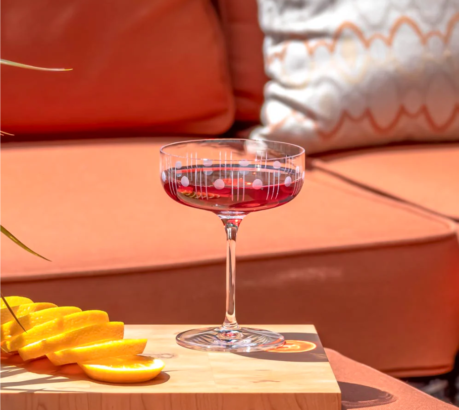 Mid-Century Modern Coupe Cocktail Glass | 10.25 oz – Soiree At The Lake