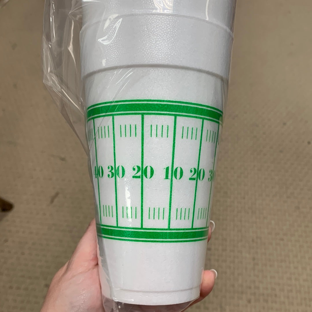 Styrofoam Cup- Green Football Field – Soiree At The Lake